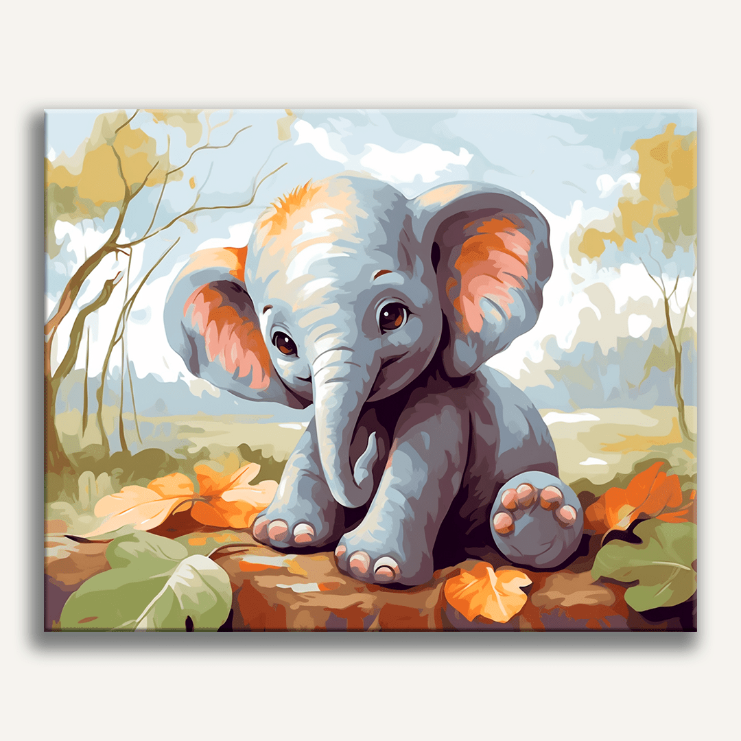 Baby Elephant Dream | Paint by Numbers Kit by Number Artist