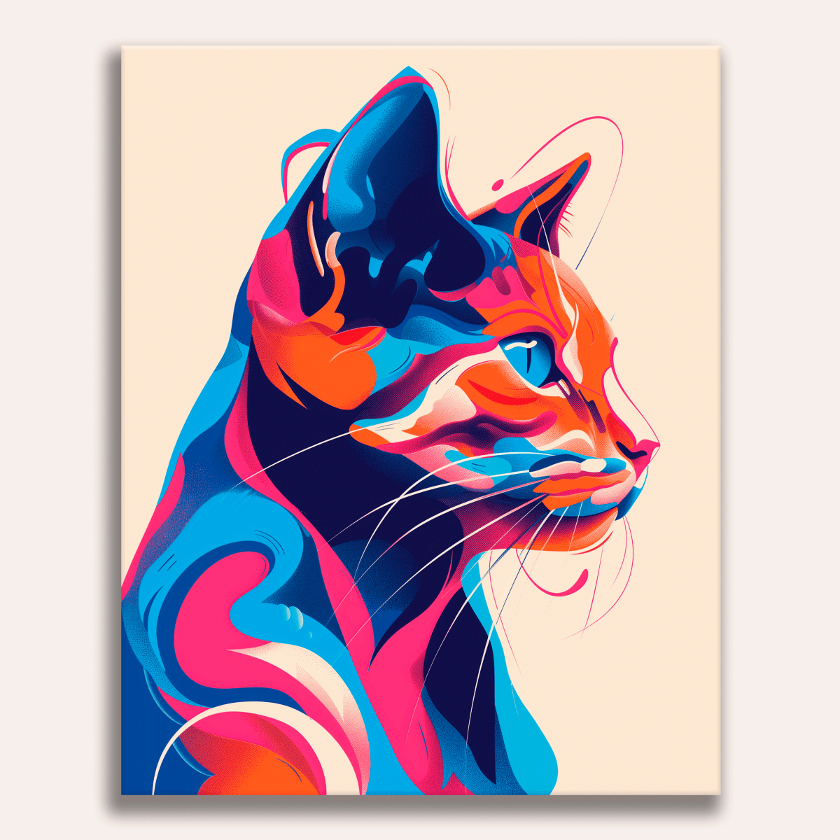 Colorful Feline Profile Paint by Numbers Kit