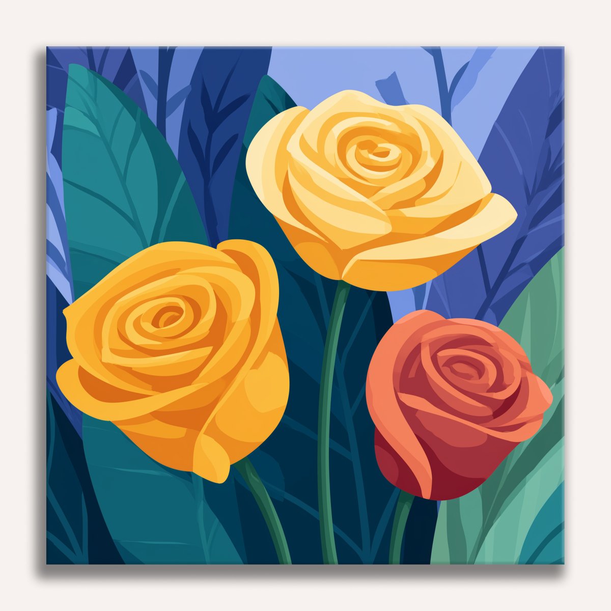 Colorful Roses Paint by Numbers Kit