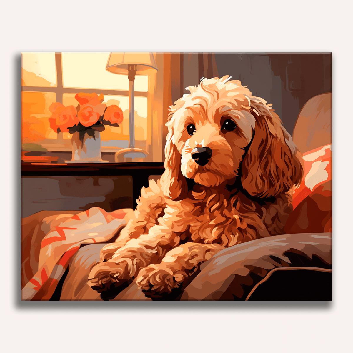 Couch Cockapoo Paint by Numbers Kit