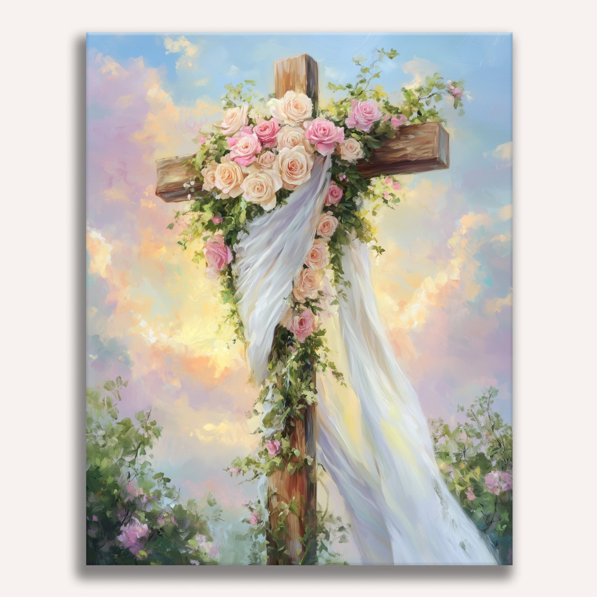 Floral Cross | Paint by Numbers Kit by Number Artist