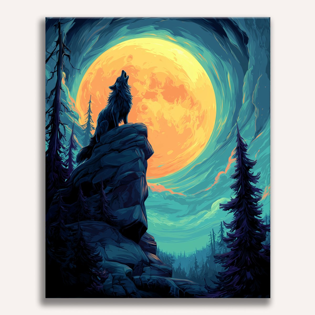 Full Moon Howl Paint by Numbers Kit