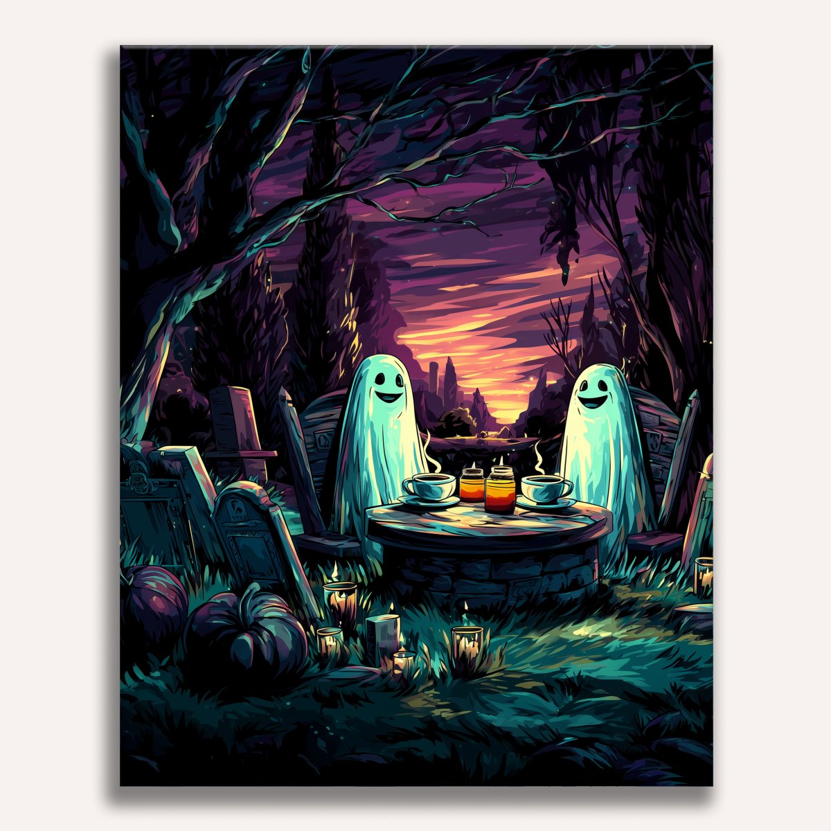 Ghost Tea Party Paint by Numbers Kit