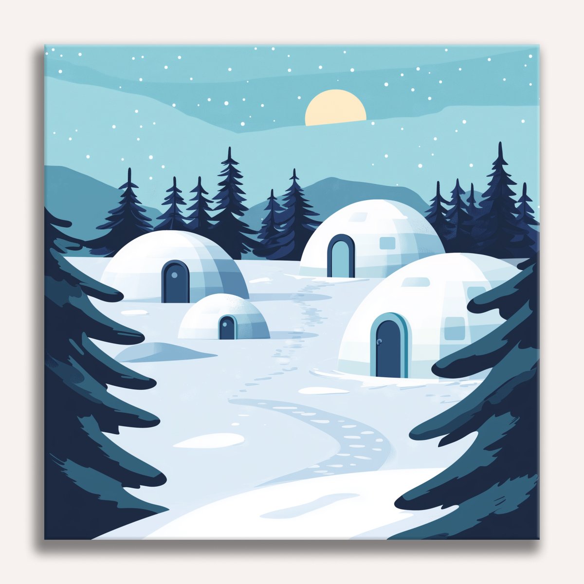 Igloo Village | Paint by Numbers Kit by Number Artist