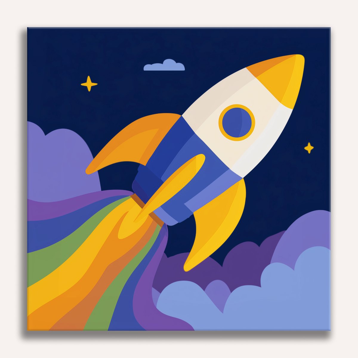 Rainbow Rocket Paint by Numbers Kit
