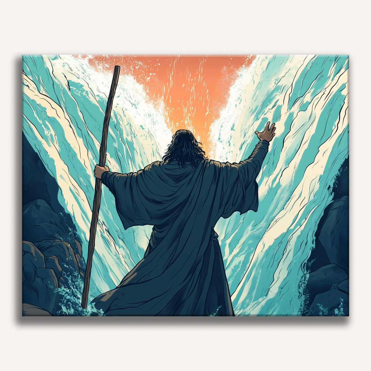 Red Sea Split | Paint by Numbers Kit by Number Artist